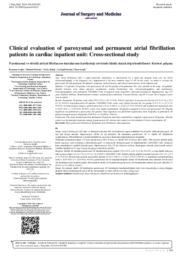 (PDF) Clinical evaluation of paroxysmal and permanent atrial ...