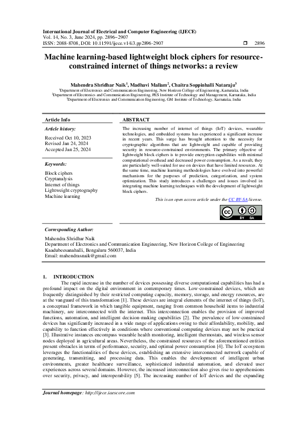 (PDF) Machine learning-based lightweight block ciphers for resourceconstrained internet of ...