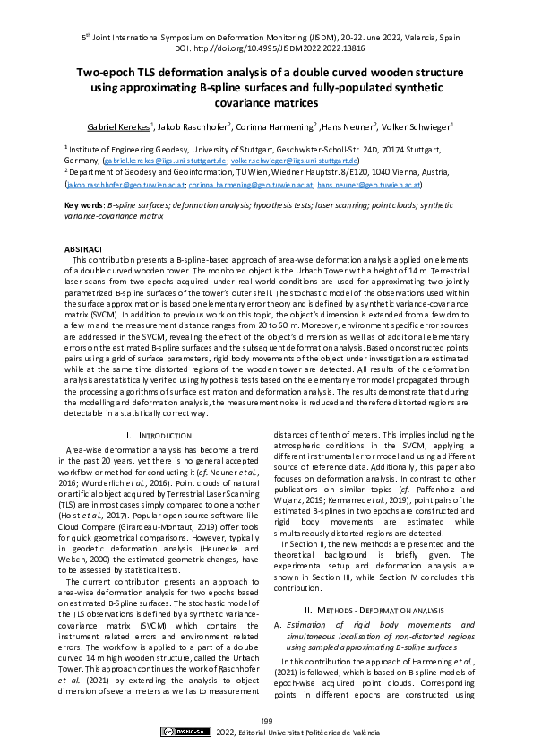 (PDF) Two-epoch TLS deformation analysis of a double curved wooden structure using approximating ...