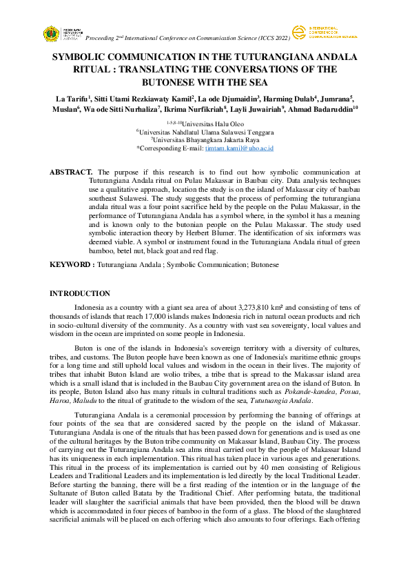 (PDF) Symbolic Communication in the Tuturangiana Andala Ritual ...