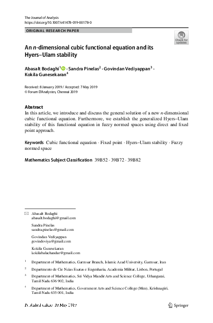 (PDF) n-Dimensional Cubic Equation & Stability