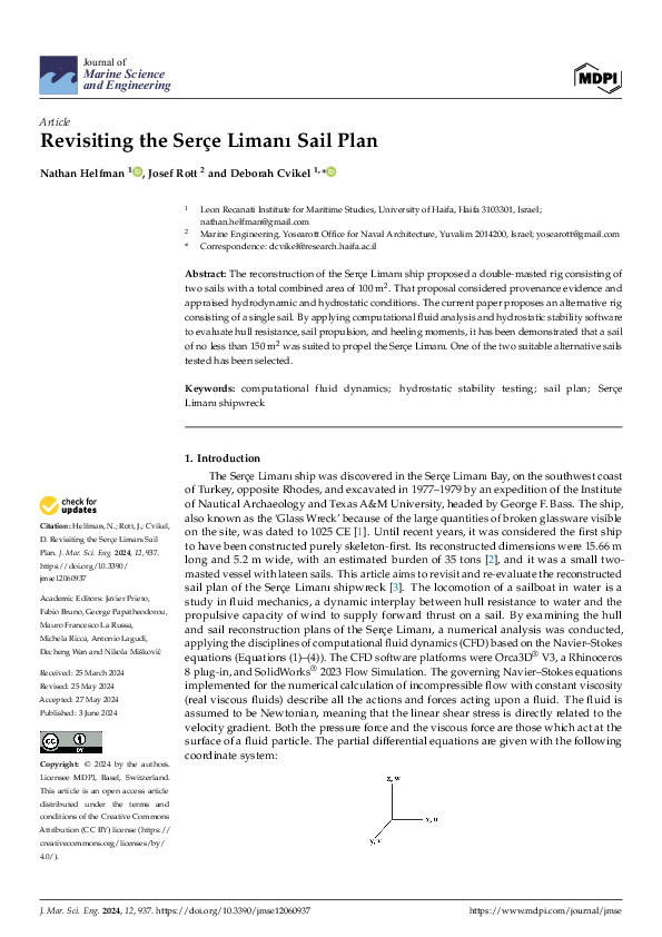 (PDF) Revisiting the Serce Limani Sail Plan
