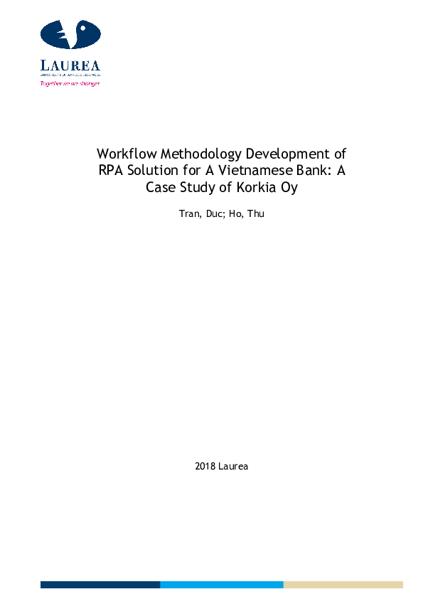 (PDF) Workflow Methodology Development of RPA Solution for A Vietnamese Bank: A Case Study of ...