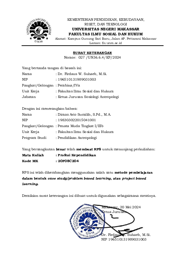 (PDF) RPS Genap 2023-2024 Profesi Kependidikan