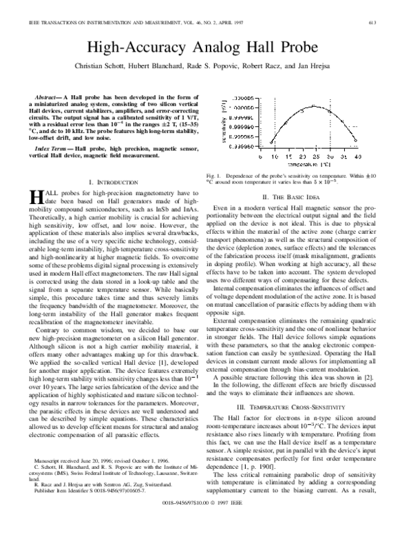 (PDF) High-accuracy analog Hall probe