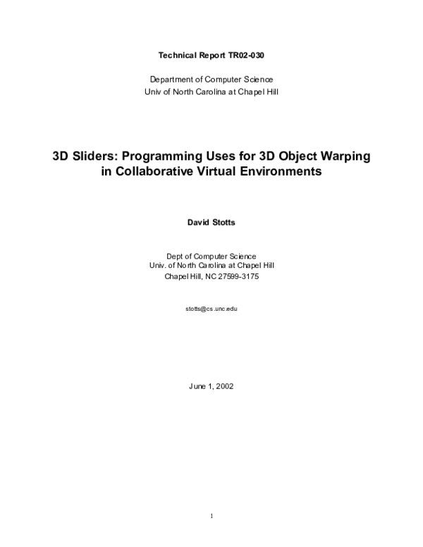 (PDF) Collaborative virtual environments