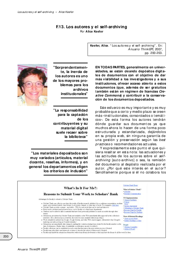 (PDF) Los autores y el self-archiving