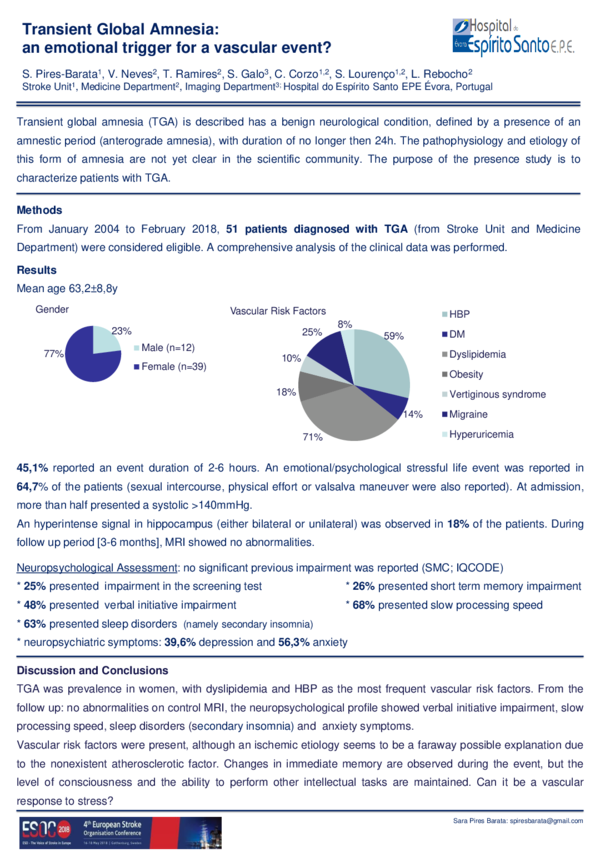 (PDF) Transient Global Amnesia: An Emotional Trigger for a Vascular Event?