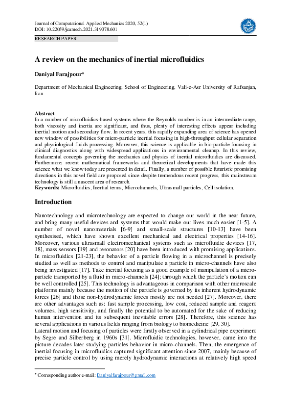 (PDF) A review on the mechanics of inertial microfluidics
