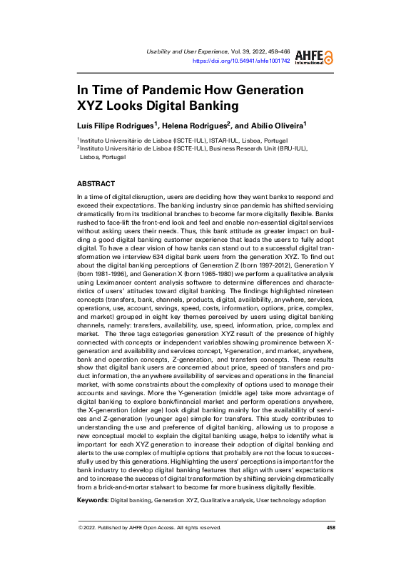 (PDF) In Times of Pandemic - How Generation XYZ Looks at Digital Banking