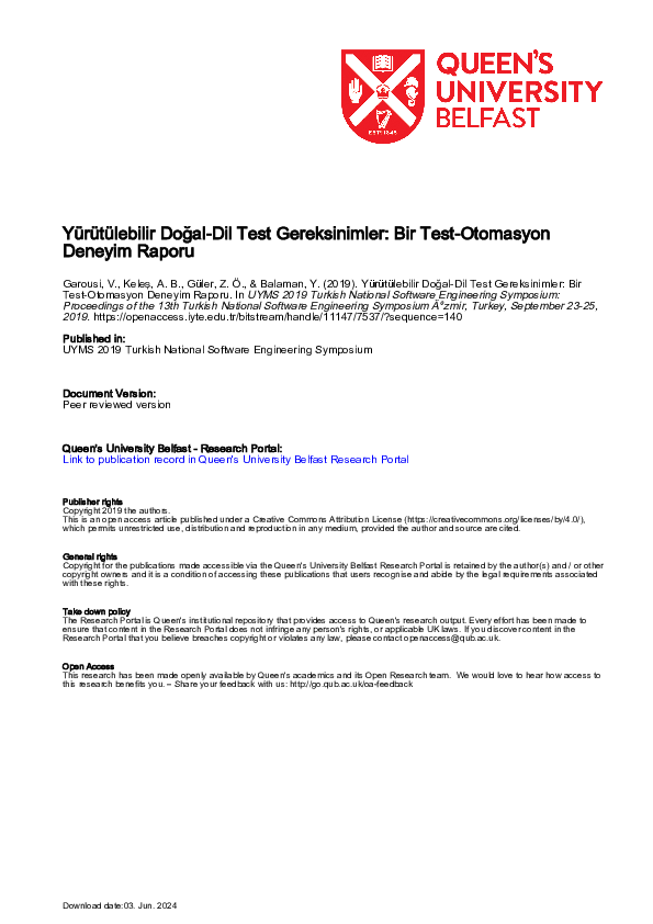 (PDF) Yürütülebilir Doğal-Dil Test Gereksinimler: Bir Test-Otomasyon ...