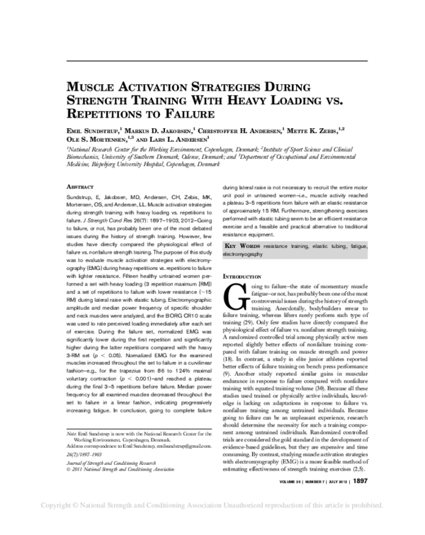 (PDF) Muscle Activation Strategies During Strength Training With Heavy ...