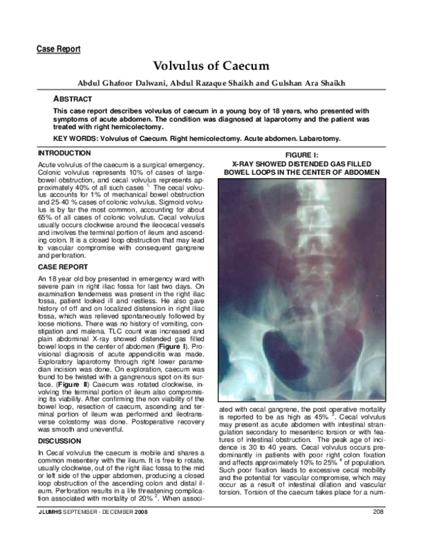 (PDF) Volvulus of Caecum
