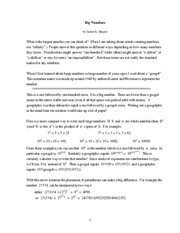 (PDF) The Big Numbers