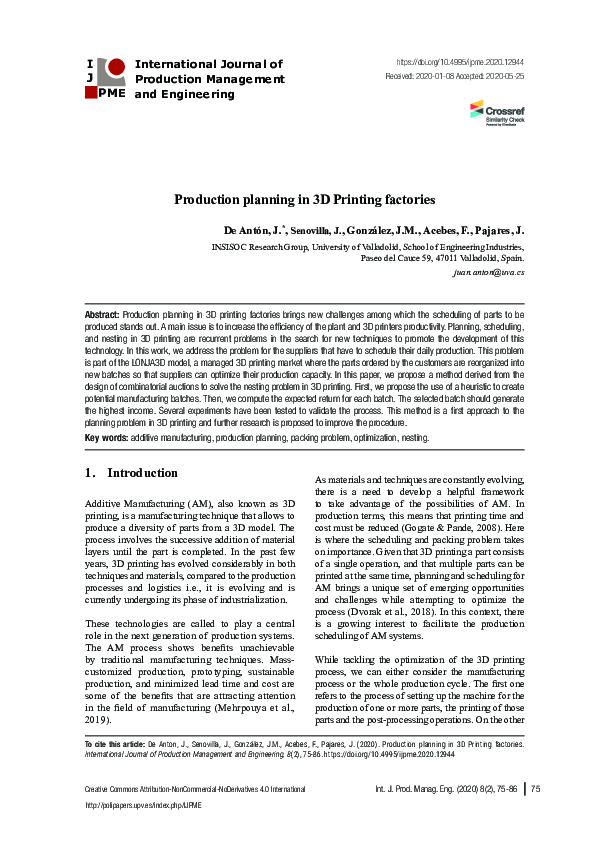 (PDF) International Journal of Production Management and Engineering