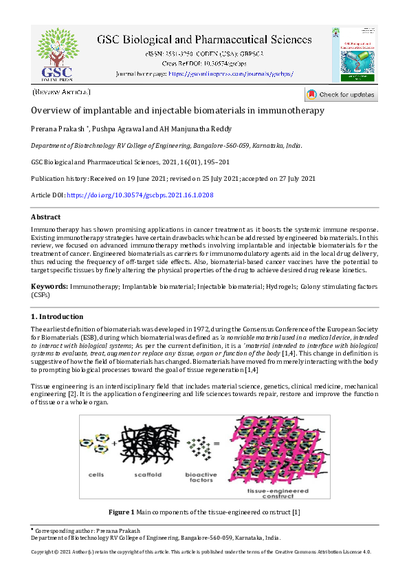 (PDF) Overview of implantable and injectable biomaterials in immunotherapy