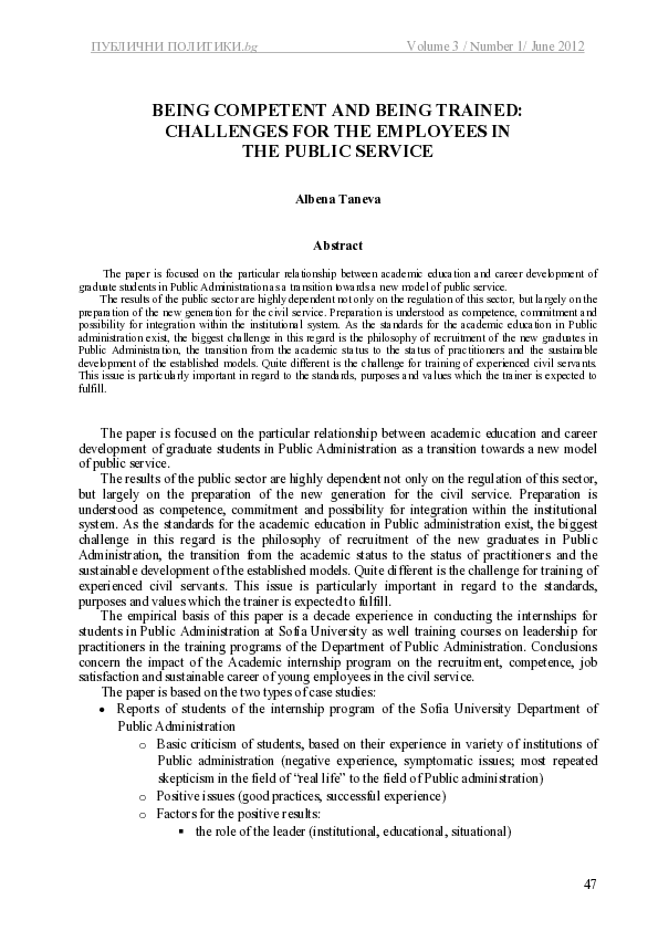 (PDF) Being Competent and Being Trained: Challenges for the Employees ...