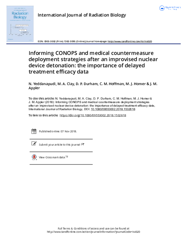(PDF) Informing CONOPS and medical countermeasure deployment strategies ...