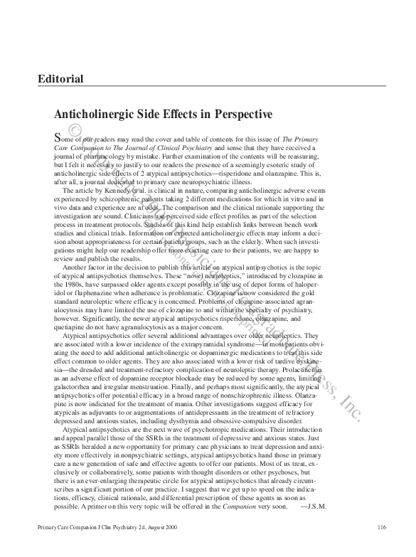 Pdf Anticholinergic Side Effects In Perspective 0766