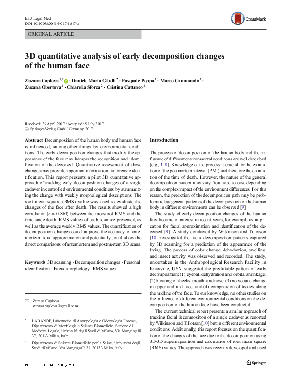 (PDF) 3D quantitative analysis of early decomposition changes of the ...