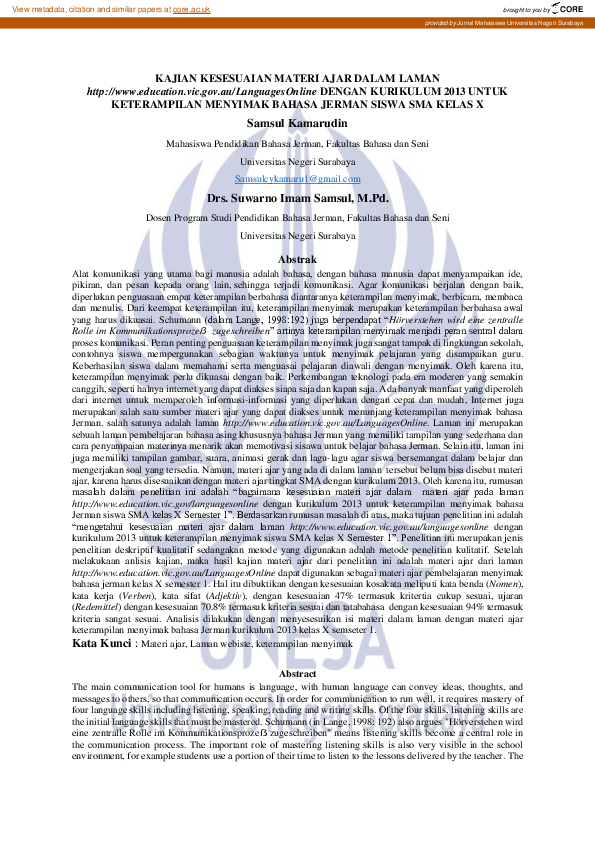 (PDF) KAJIAN KESESUAIAN MATERI AJAR DALAM LAMAN http://www.education.vic.gov.au/LanguagesOnline ...