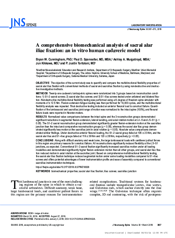 (PDF) A comprehensive biomechanical analysis of sacral alar iliac ...