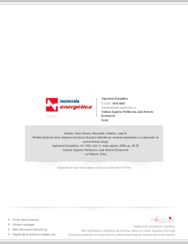 (PDF) Modelo dinámico de la máquina sincrónica de polos salientes en ...