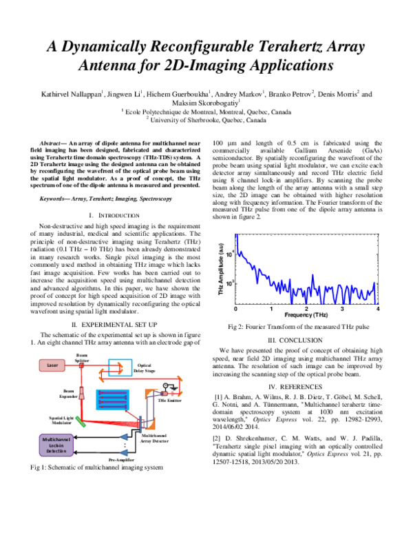 (PDF) A dynamically reconfigurable terahertz array antenna for 2D-imaging applications | Denis ...