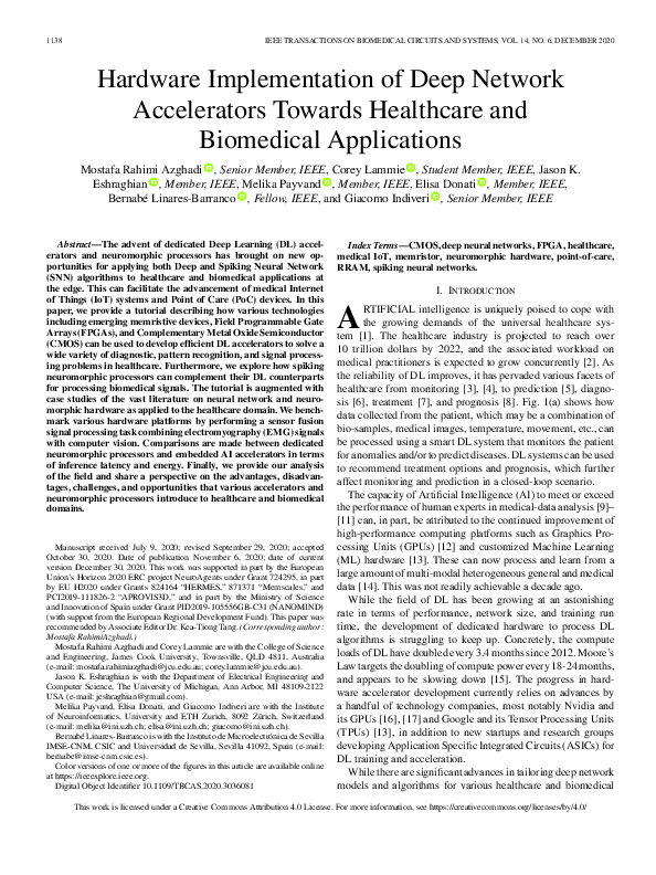 (PDF) Hardware Implementation of Deep Network Accelerators Towards Healthcare and Biomedical ...