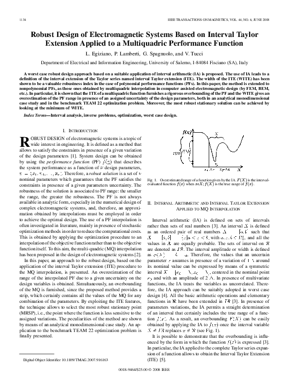 (PDF) Interval Taylor Extension for Robust Design