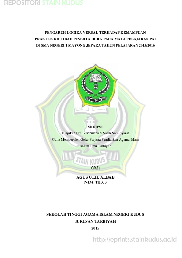 (PDF) Pengaruh Logika Verbal Terhadap Kemampuan Praktek Khutbah Peserta ...