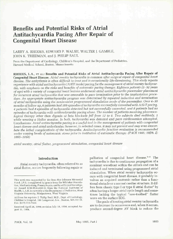 (PDF) Benefits and Potential Risks of Atrial Antitachycardia Pacing ...