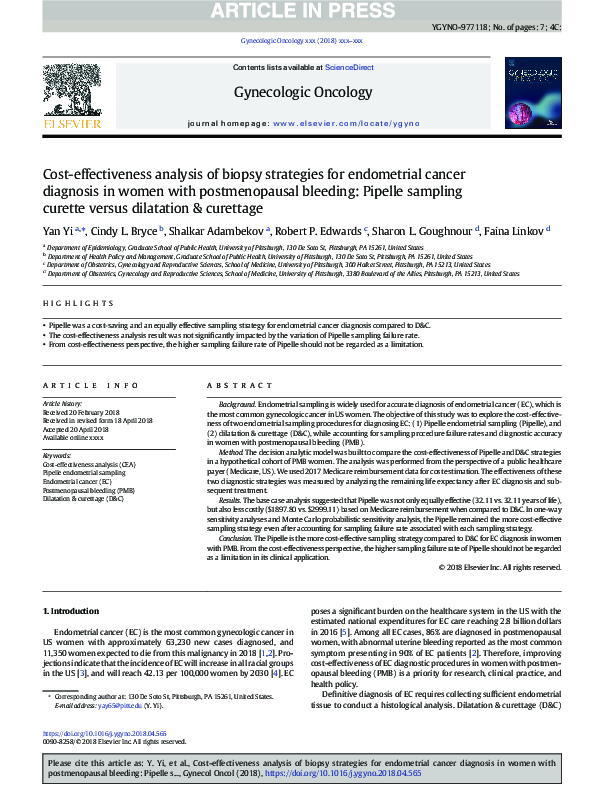 (PDF) Cost-effectiveness analysis of biopsy strategies for endometrial ...