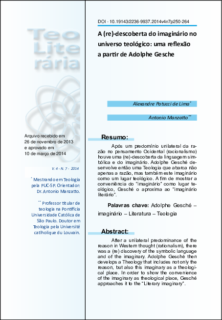 (PDF) A (re)-descoberta do imaginário no universo teológico: uma ...