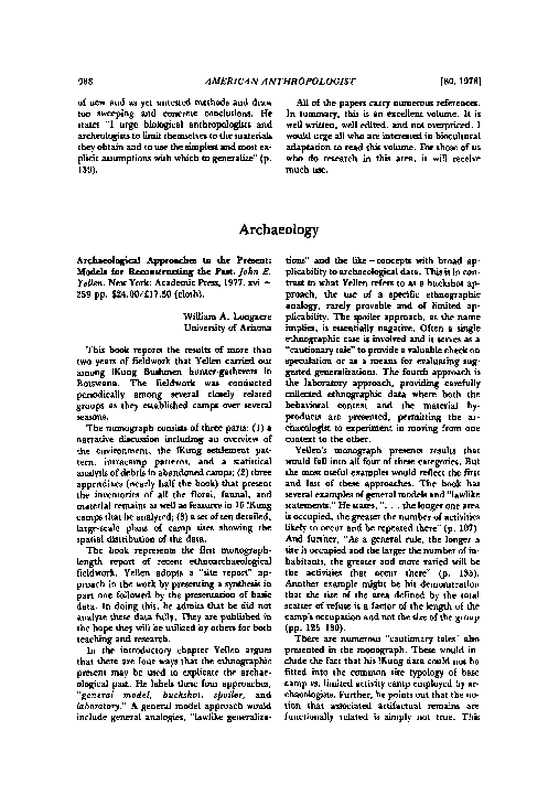 (PDF) Archaeological Approaches to the Present: Models for ...