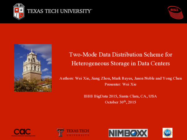(PDF) Two-mode data distribution scheme for heterogeneous storage in data centers | Mark Dexter ...