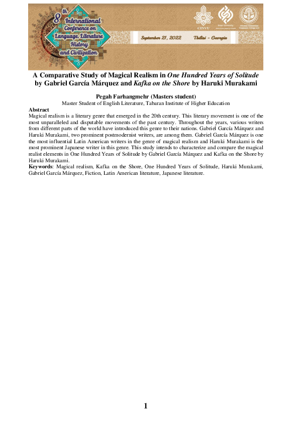 (PDF) A Comparative Study of Magical Realism in One Hundred Years of Solitude by Gabriel García ...