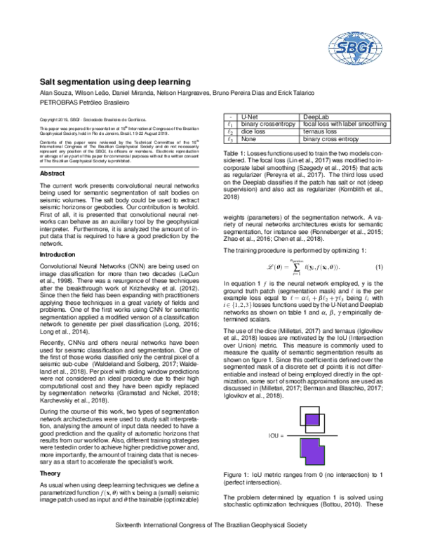 Pdf Salt Segmentation Using Deep Learning