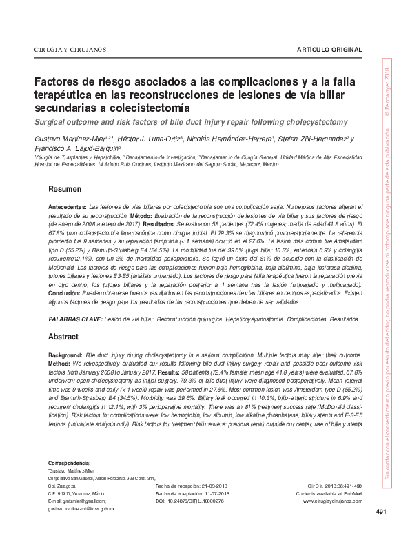 (PDF) Factores de riesgo asociados a las complicaciones y a la falla terapéutica en las ...