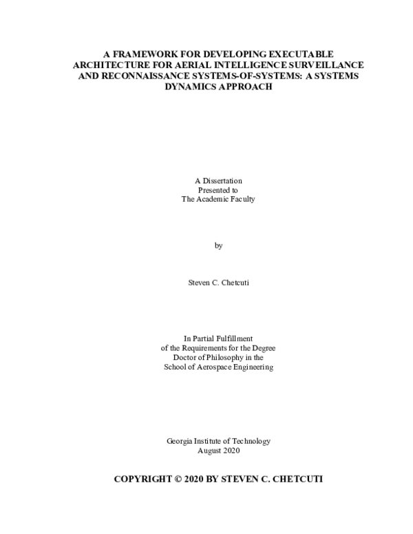 (PDF) A framework for developing executable architecture for aerial intelligence surveillance ...