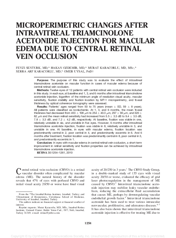 (PDF) Microperimetric Changes After Intravitreal Triamcinolone ...