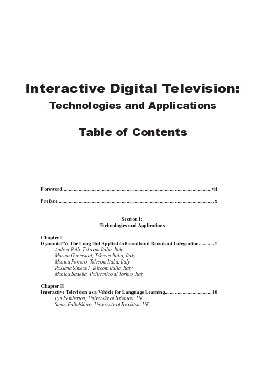 (PDF) Interactive Digital Television | George Lekakos - Academia.edu