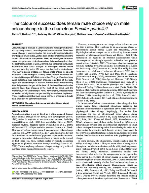 (PDF) The colour of success: does female mate choice rely on male ...