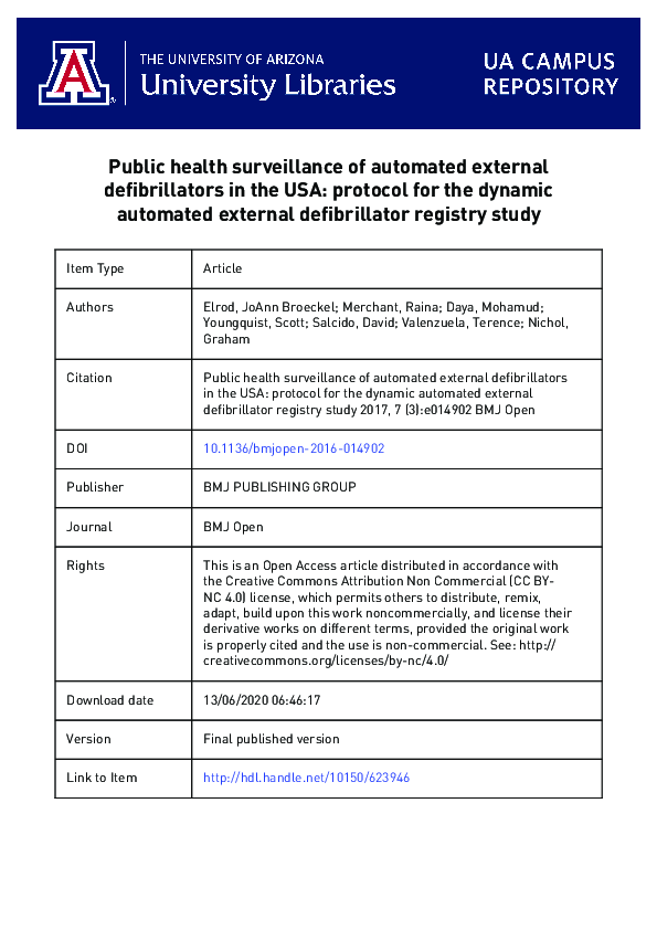 (PDF) Public health surveillance of automated external defibrillators ...