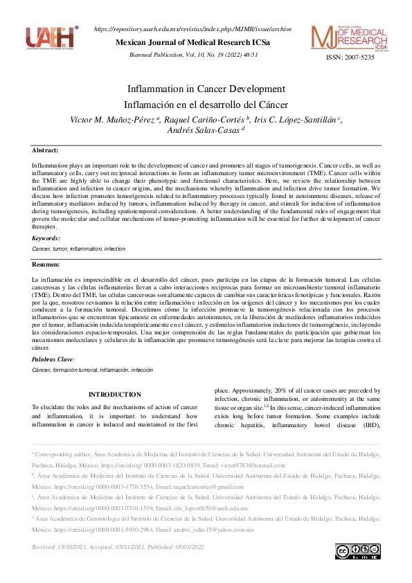 (PDF) Inflammation in Cancer Development