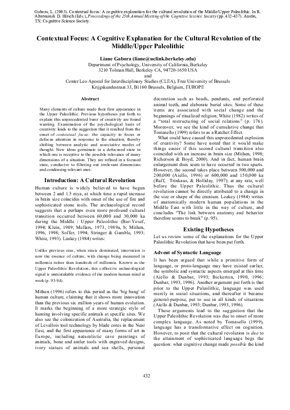 (PDF) Contextual Focus: A Cognitive Explanation for the Cultural Revolution of the Middle/Upper ...