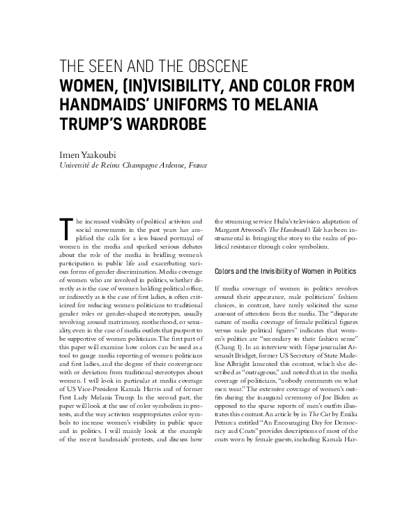 (PDF) THE SEEN AND THE OBSCENE WOMEN, (IN)VISIBILITY, AND COLOR FROM ...