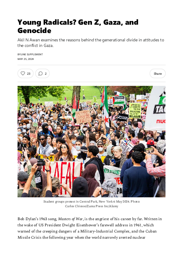 (PDF) Young Radicals? Gen Z, Gaza, and Genocide