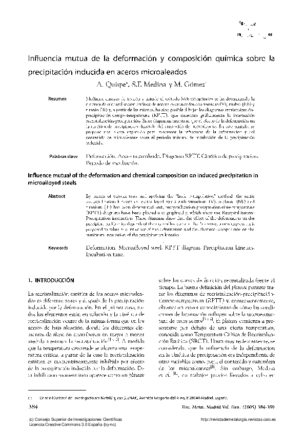 (PDF) Influencia mutua de la deformación y composición química sobre la ...