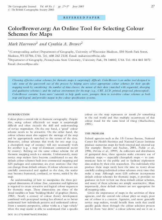 (PDF) ColorBrewer.org: An Online Tool for Selecting Colour Schemes for Maps
